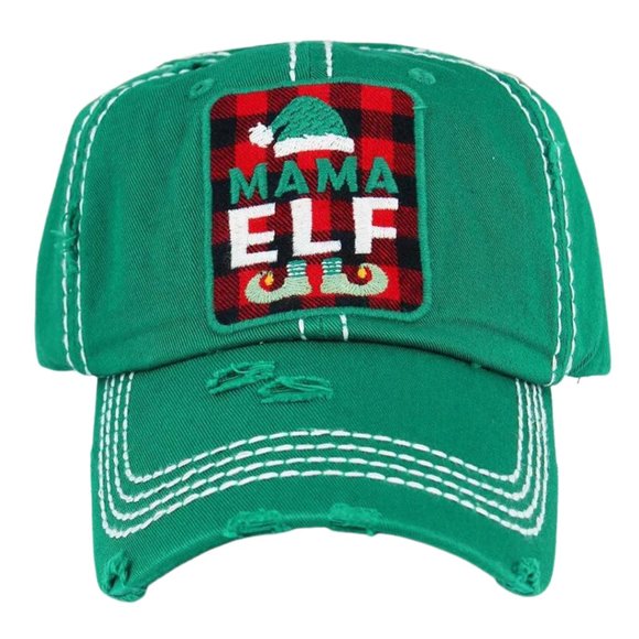 KBETHOS | Accessories | Kbethos Distressed Green Mama Elf Baseball Cap ...